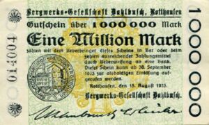 Banknote: 1 Million Mark (German Notgeld(Rotthausen) Kel:4652a