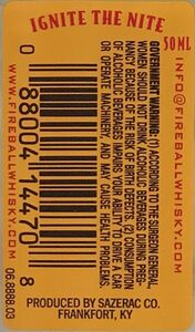 Drink Label: Fireball Cinnamon (Sazerac Co., United States of ...