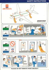 Safety Card: Boeing 737-300 (Air Malta, MaltaCol:AMC-MT-0011