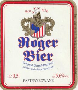 Drink Label: Roger Bier (Browar Namyslow, PolandCol:PL-BEER-006708
