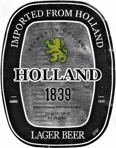 Drink Label: Holland 1839 (H. West, NetherlandsCol:NL-BEER-012702