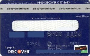 Bank Card: Discover Flag 12-03 (Discover, United States of America) Col ...