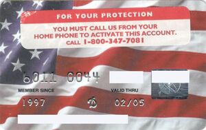 Bank Card: Discover Platinum Flag 10-01 (Discover, United States of ...