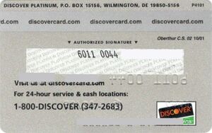 Bank Card: Discover Platinum Flag 10-01 (Discover, United States of ...