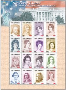 Stamp: First Ladies of the United States of America (Gambia(First ...