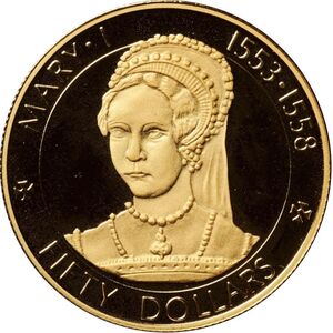 Coin: 50 Dollars (Queen Mary I 1553 - 1558) (Cayman Islands(1975~1977 ...