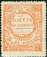 Stamp: Gaceta del Gobernio, Cent. (HondurasMi:HN 273,Sn:HN 295,Sg:HN 312