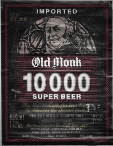 Drink Label: Mohan Meakin Old Monk (Mohan Meakin Limited, India ...