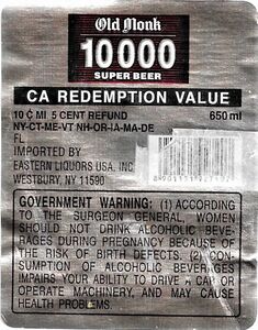 Drink Label: Mohan Meakin Old Monk (Mohan Meakin Limited, India ...