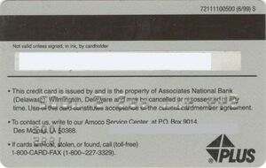 Bank Card: Amoco (Associates National Bank, United States of AmericaCol ...