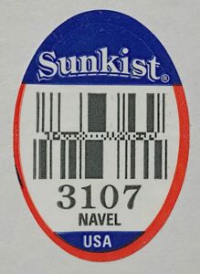 Fruit Sticker: Sunkist navel orange (United States of AmericaCol:US-FR ...