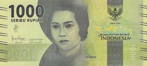 Banknote: 1,000 Rupiah (Indonesia(2016-2021 "National Heroes" Issue ...