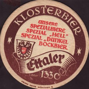 Sous-bock de bière: Klosterbier Ettaler (Klosterbrauerei Ettal GmbH ...