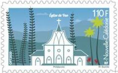 Stamp: Vao Church (New Caledonia(Landmarks of New Caledonia (2020)) Mi ...