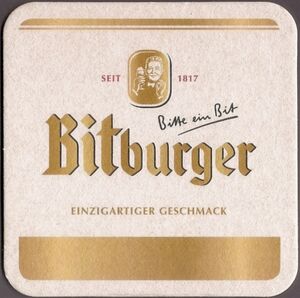 Beer Coaster: Bitburger (Bitburger Brauerei, Germany, Federal ...