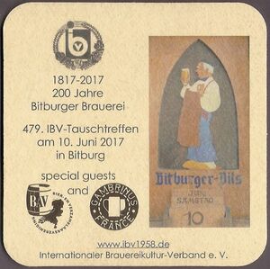 Beer Coaster: Bitburger (Bitburger Brauerei, Germany, Federal ...