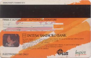 Bank Card: Intesa Sanpaolo (Intesa Sanpaolo Bank, Albania) Col:AL-VI-0003