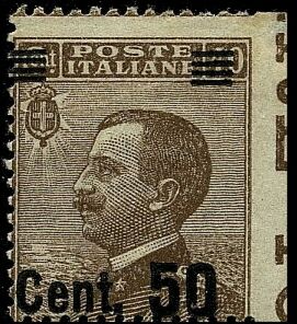 Stamp: King Vittorio Emanuele III (1869-1947) facing left, ovpt. (Italy ...