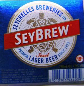 Drink Label: Sey Brew (Seychelles Breweries Ltd., SeychellesCol:SC-BEER ...