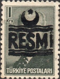 Stamp: Overprint RESMI (Türkiye (Turkey)(Official Stamps, Ismet Inonu ...