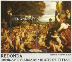 Stamp: 500th Anniversary - Birth of Titian (Redonda(500th Birth ...