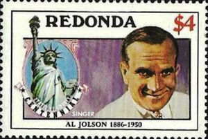 Stamp: Al Jolson (1886-1950) (Redonda(Centenary of Statue of Liberty ...