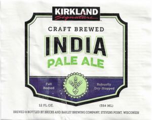 Drink Label: Kirkland Signature IPA (Bricks and Barley Brewing Co ...