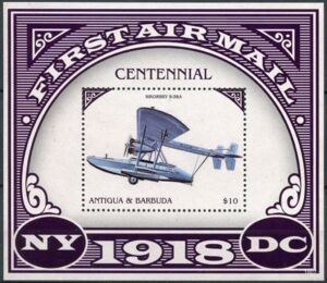 Stamp: First Air Mail 1918 (Antigua and Barbuda(Centenary of First Air ...