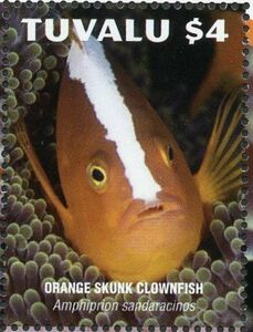 Stamp: Orange Skunk Clownfish (Tuvalu(Fish (2019)) Mi:TV 2509,Sn:TV ...