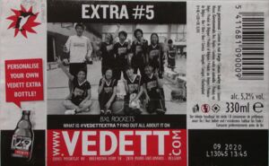Drink Label: Vedett Extra #5 (Duvel Moortgat, BelgiumCol:BE-BEER-027822