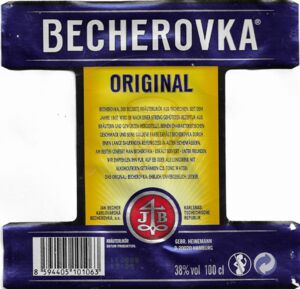 Drink Label: Original Becherovka (Karlovarská Becherovka a.s., Czech RepublicCol:CZ-LIQ-000010