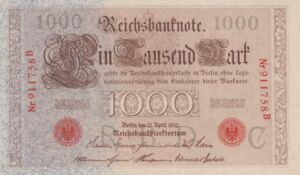 Banknote: 1,000 Mark (Germany(1910 Issue - Reichsbanknote, Imperial ...