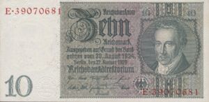 Banknote: 10 Reichsmark (Germany(1929-1936, (1945) Issue ...