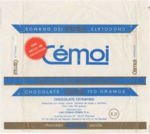 Chocolate Wrapper: Cémoi Extra fine vanilla chocolate (Las Comas ...