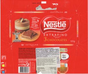 Envoltorio de chocolate: Nestlé Extrafino 3 chocolates (Nestlé España S ...