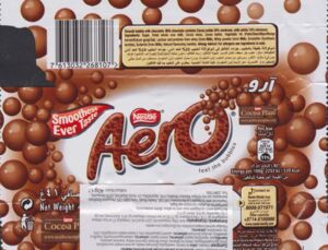 Chocolate Wrapper: Nestle Aero (Nestlé Middle East, United Arab ...