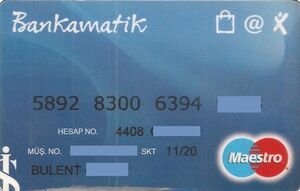 Bank Card: Bankamatik (Türkiye İş Bankası, Türkiye (Turkey)Col:TR-MS ...