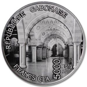 Moeda: 5,000 CFA Francs (Heart of Chechnya - Akhmad Kadyrov) (Gabão ...