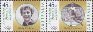 Stamp: Betty Cuthbert and Betty Cuthbert Running (Australia(Australian ...