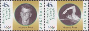 Stamp: Murray Rose and Murray Rose Swimming (Australia(Australian ...