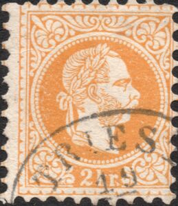 Stamp: Franz Joseph - fine print (Austria(Emperor Franz-Joseph (1867/84 ...