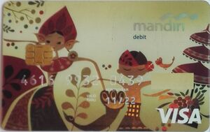 Bank Card: Mandiri Visa Debit (Bank Mandiri, Indonesia) Col:ID-VI-0080.01