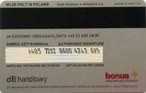 Bank Card: Gti (Bank Handlowy/Citibank, PolandCol:PL-VE-0245
