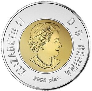 Coin: 2 Dollars (20 Years Polar Bear "Toonie", 1996-2016) (Canada ...