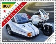 Stamp: BMW K100RS and side car EML GT2 (Togo(Sidecars (2019)) Yt:TG 7638