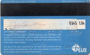 Bank Card: Bank Mega (Bank Mega, IndonesiaCol:ID-VI-0062