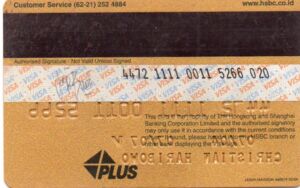 Bank Card: HSBC Visa (HSBC, IndonesiaCol:ID-VI-0063