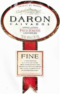 Drink Label: Daron Calvados Fine (Maison Ferrand, France) Col:FR-COGNA ...