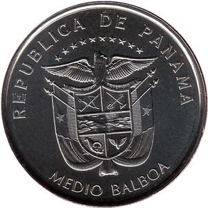 Moneda: ½ Balboa (500 years of Foundation of Panama City) (Panamá(1903 ...