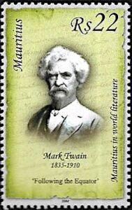 Stamp: Mark Twain (Mauritius(Mauritius in world Literature) Mi:MU 1053 ...